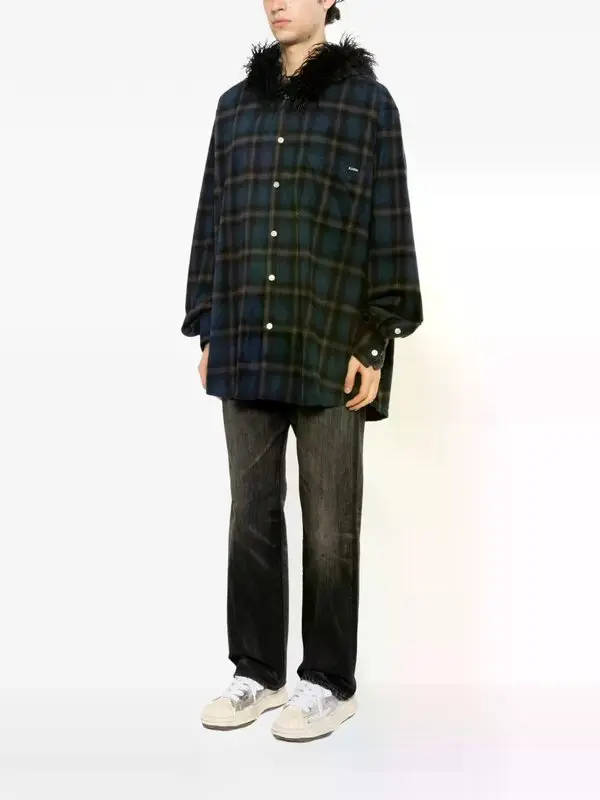 KAMIYA Feather-trim Checked Shirt