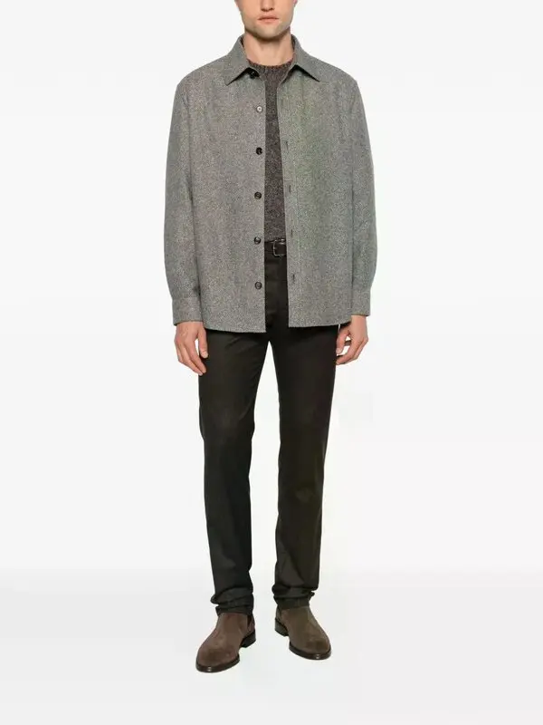 Zegna Herringbone-pattern Shirt Jacket