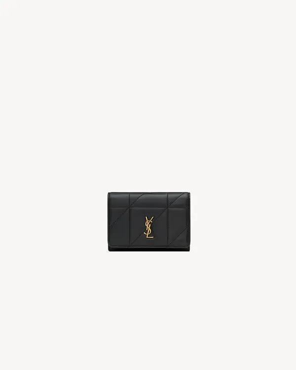 Saint Laurent Jamie Slim Tri-fold Wallet In Lambskin - Black