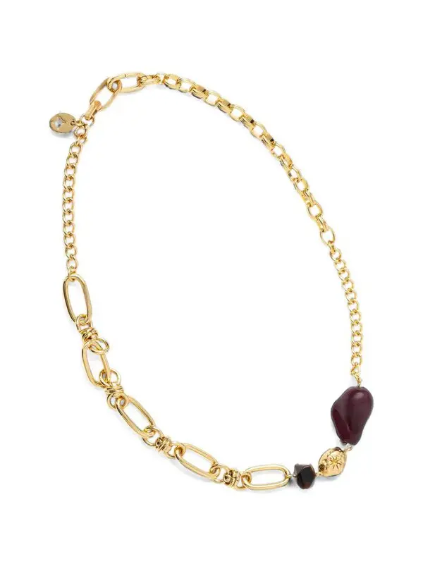 SESSUN Niova Stone-embellished Chain-link Necklace - Gold