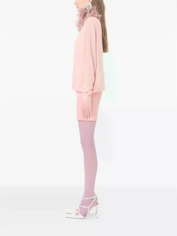 Valentino Garavani Feather-trim Georgette Mini Dress