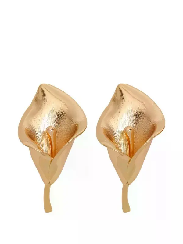 Carolina Herrera Calla Lily Clip-on Earrings - Gold
