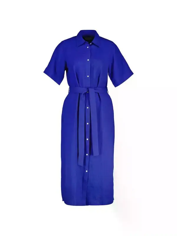 Gant Belted Short-sleeve Shirt Midi Dress - Blue