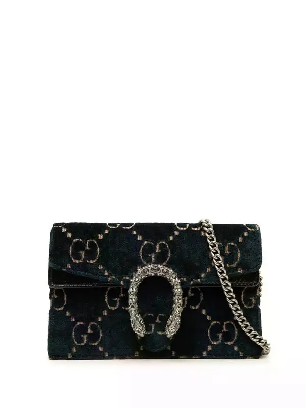 Gucci 2000-2015 Mini Gg Velvet Dionysus Crossbody Bag - Blue
