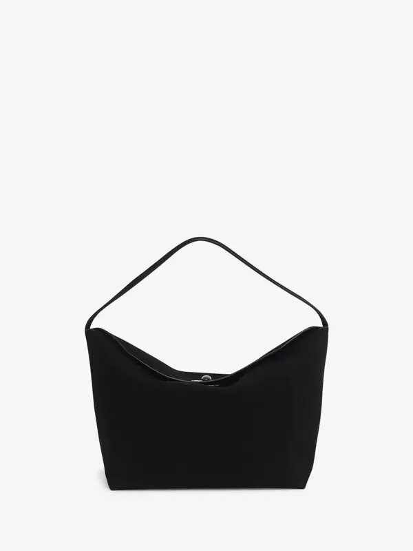 Christopher Esber Turnlock Suede Shoulder Bag - Black