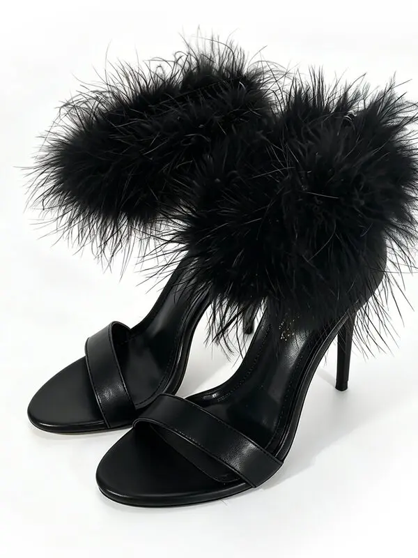 Frederick's Of Hollywood Raquel Feather Stiletto Heel - Black