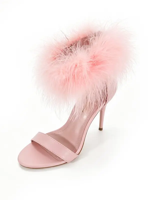 Frederick's Of Hollywood Raquel Feather Stiletto Heel - Blush