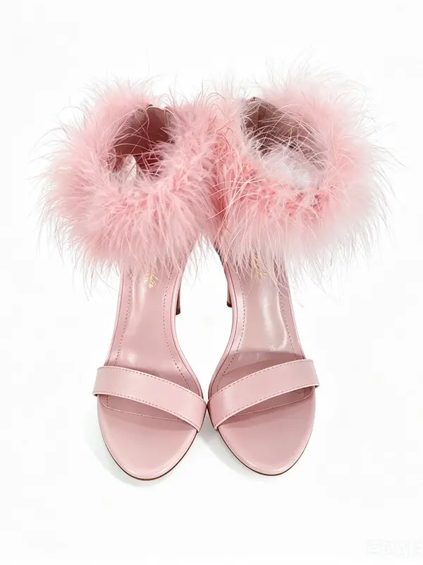 Frederick's Of Hollywood Raquel Feather Stiletto Heel - Blush