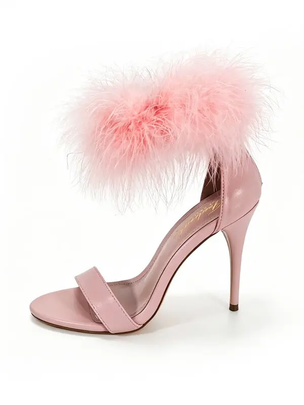 Frederick's Of Hollywood Raquel Feather Stiletto Heel - Blush