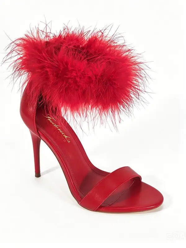 Frederick's Of Hollywood Raquel Feather Stiletto Heel - Red