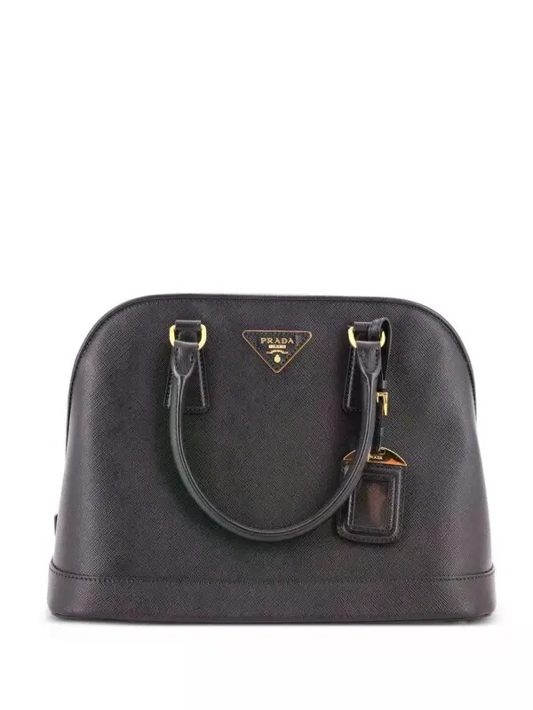 Prada Open Promenade Bag Saffiano Leather Medium Tote Bag - Black