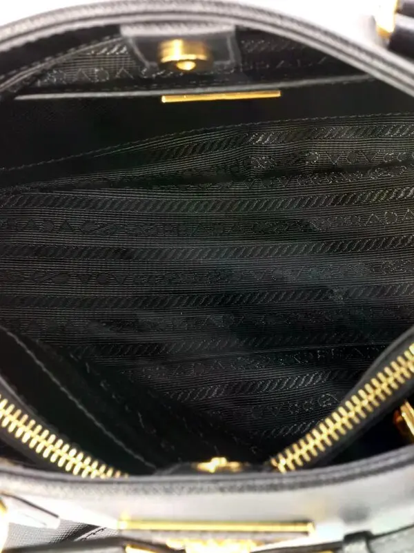 Prada Open Promenade Bag Saffiano Leather Medium Tote Bag - Black