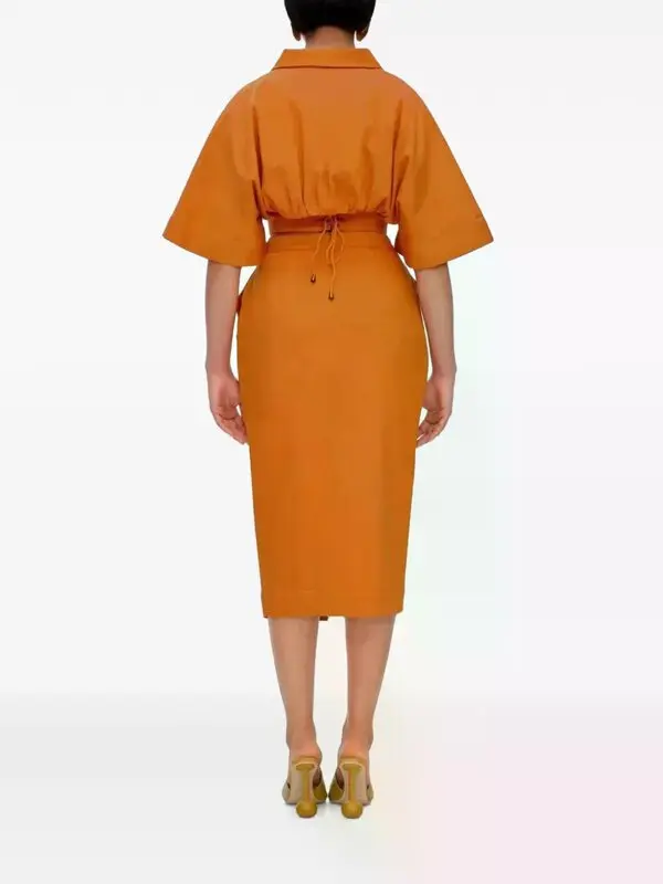 ANDREA IYAMAH Alu Front-slit Midi Skirt