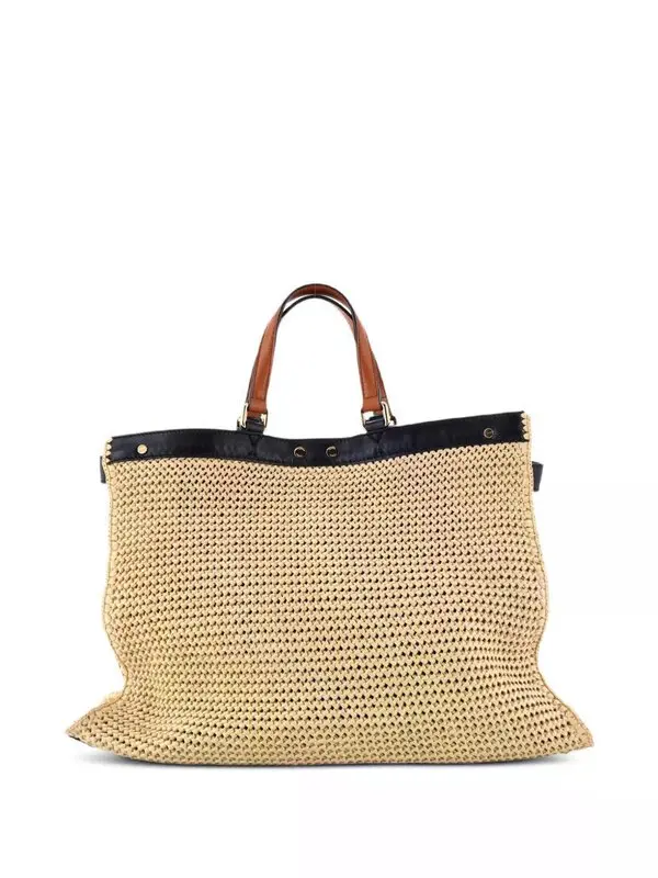 Fendi Peekaboo X- Raffia Medium Tote Bag
