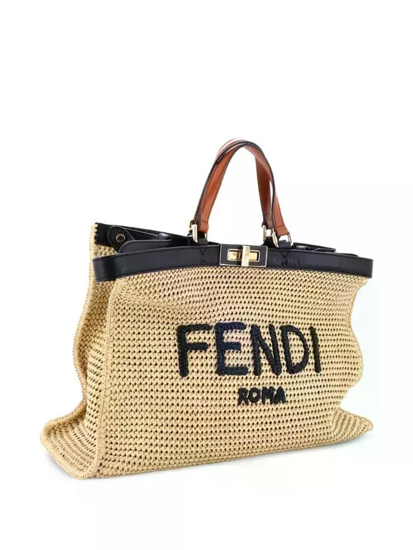 Fendi Peekaboo X- Raffia Medium Tote Bag