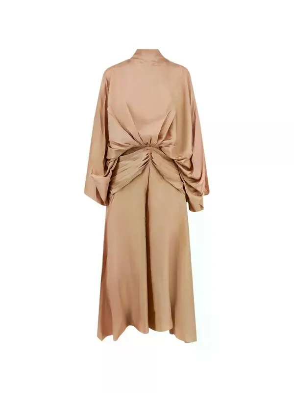 Zimmermann Valiant Draped Silk Midi Dress - Neutrals