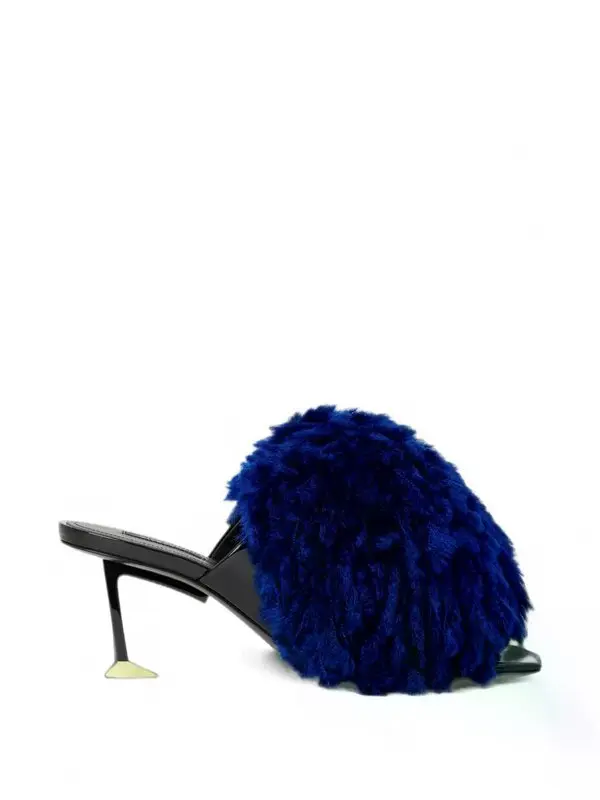 Givenchy Pompom Mules In Patent Leather And Knit