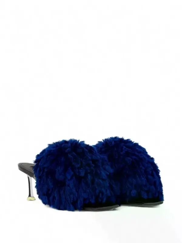 Givenchy Pompom Mules In Patent Leather And Knit