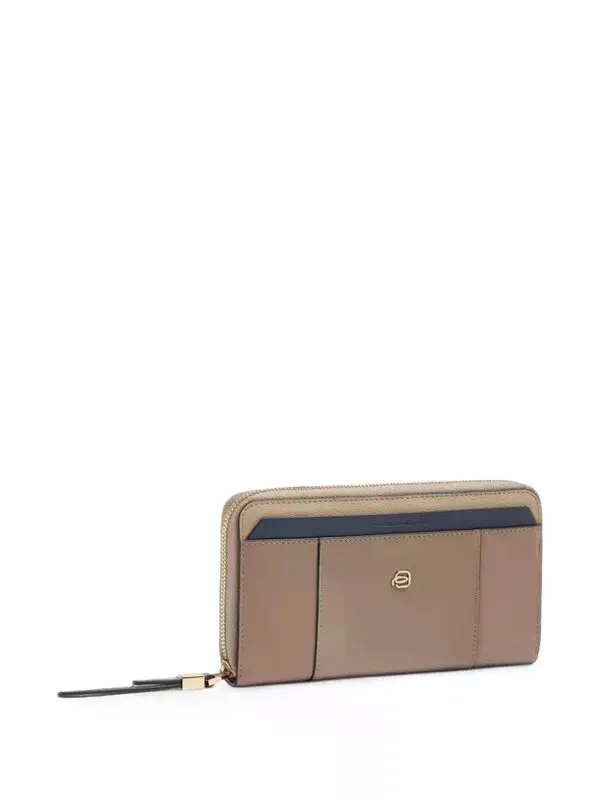 PIQUADRO Zip-around Leather Wallet