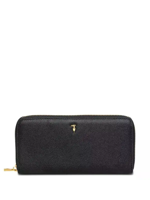 TRUSSARDI Cameo Logo-plaque Pebbled-effect Wallet
