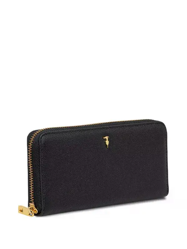 TRUSSARDI Cameo Logo-plaque Pebbled-effect Wallet