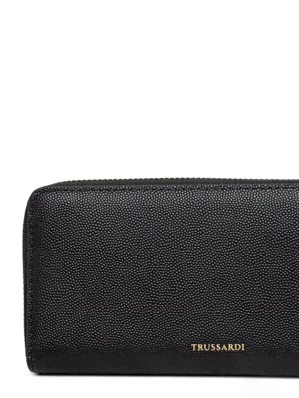 TRUSSARDI Cameo Logo-plaque Pebbled-effect Wallet
