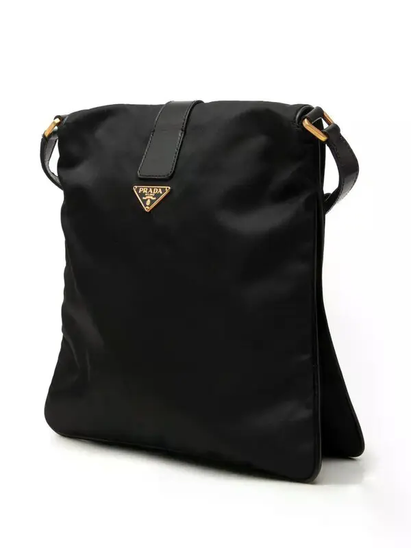 Prada 2000-2013 Vitello Trimmed Tessuto Messenger Bag Crossbody Bag