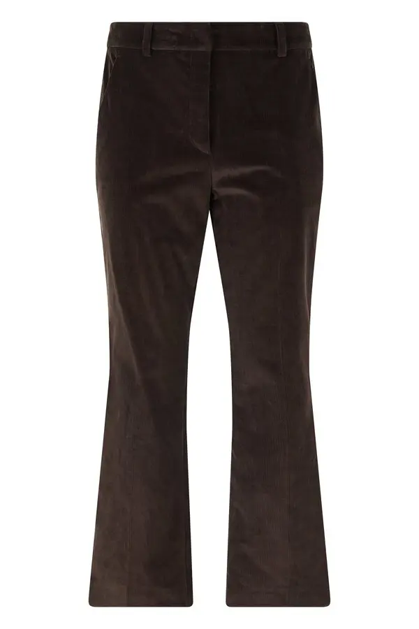 Max Mara Weekend Flared Pants With High Waist In Soft Stretch Cotton
