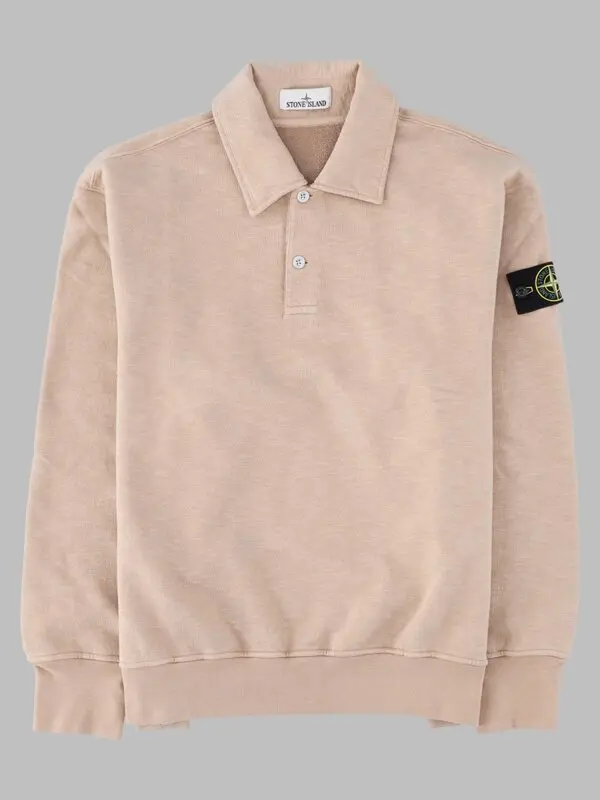 Stone Island Stone-inspired Knit Polo Shirt - Beige