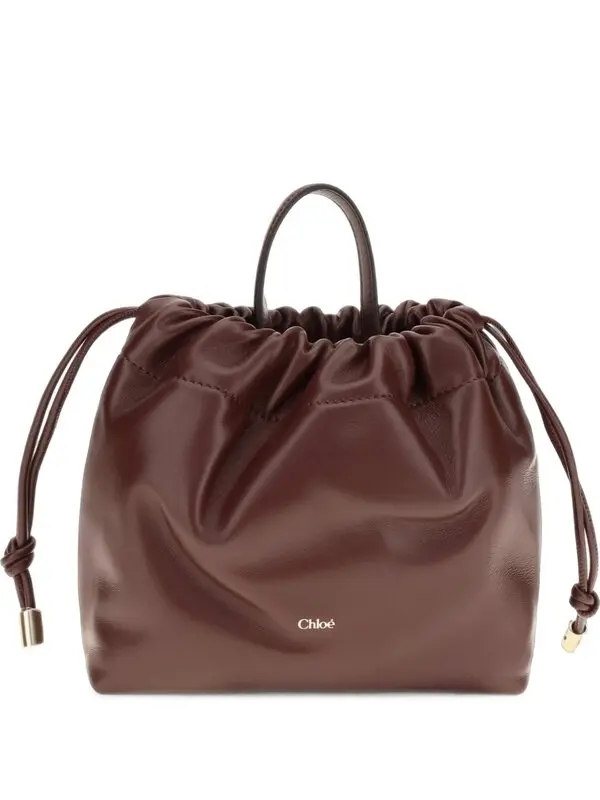 Chloé Leather Drawstring Pouch Bag