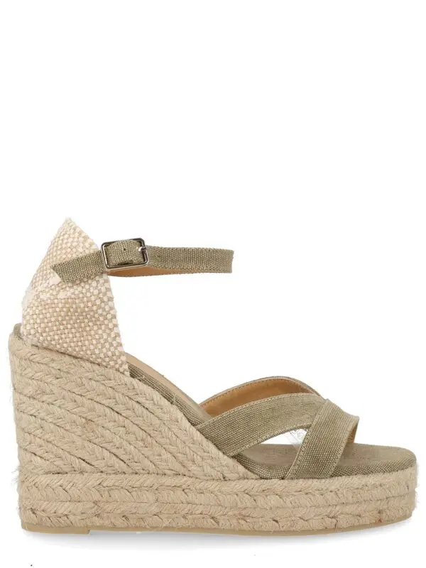 CastaÑer Ankle-strap Espadrille Wedge Sandals - Green