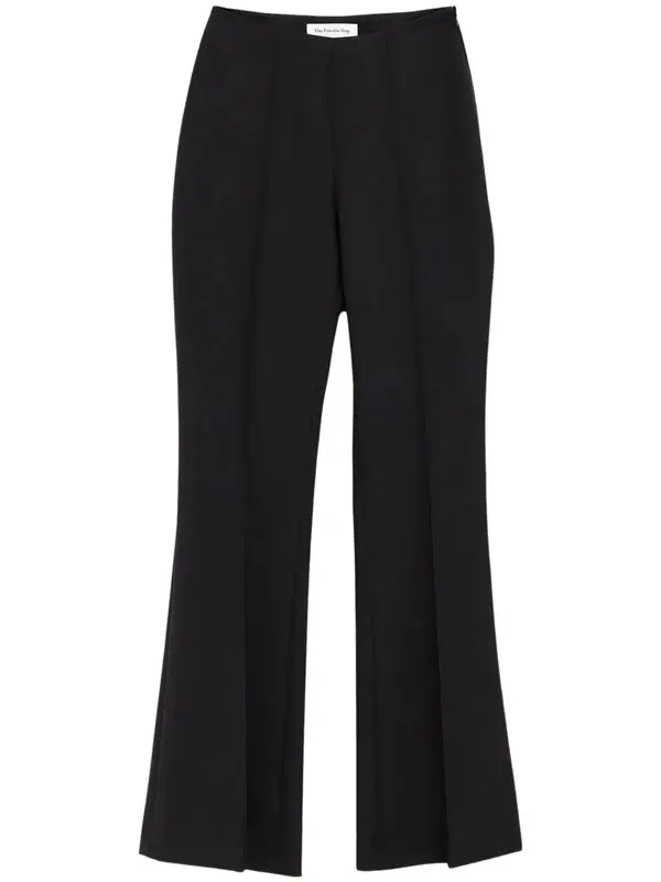 THE FRANKIE SHOP Pleated Flared Trousers With Front Pleat And Back Besom Pockets - Black