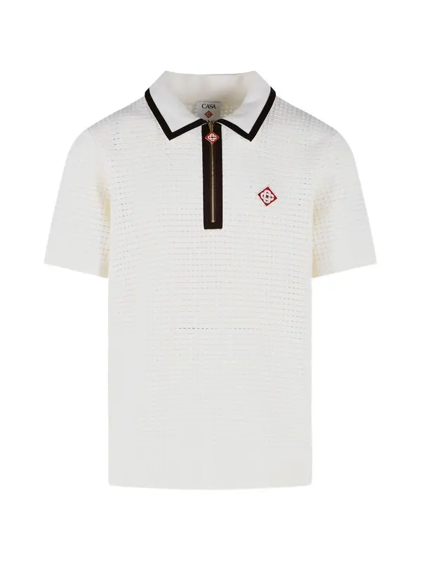 Casablanca Waffle Stitch Polo Shirt
