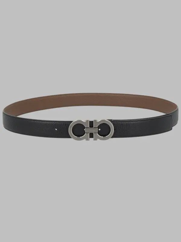 FERRAGAMO Leather Belt - Black