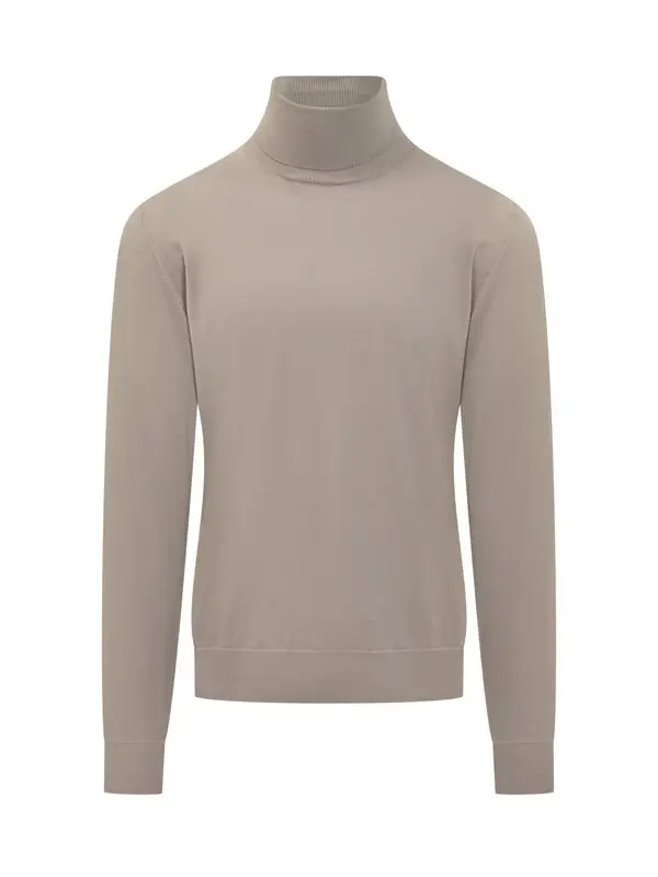 FILIPPO DE LAURENTIIS Merino Wool Dolcevita Turtleneck Sweater M/l - Gesso