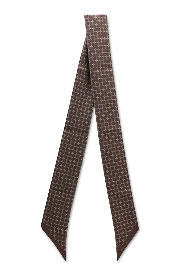 Tagliatore Silk Tie With Geometric Patterns And Slim Fit - Brown