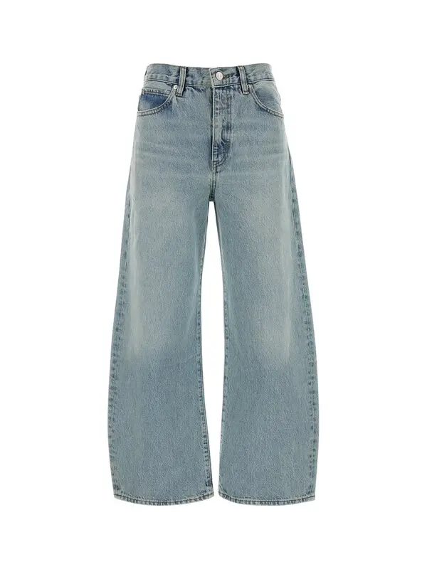 FRAME Wide-leg Bow Jeans In Cotton Denim