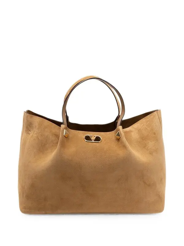 Valentino Garavani Vlogo Signature Large Tote Handbag - Havanabeig