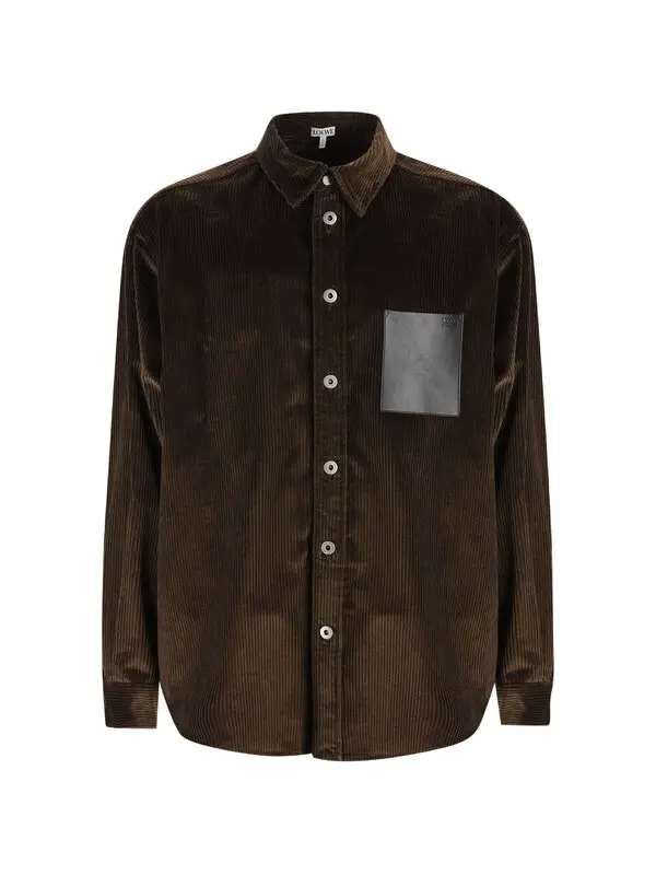 Loewe Corduroy Button-up Shirt With Patch Pocket