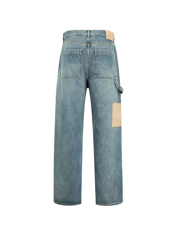 Loewe Calfskin Cotton Jeans For - Washeddeni