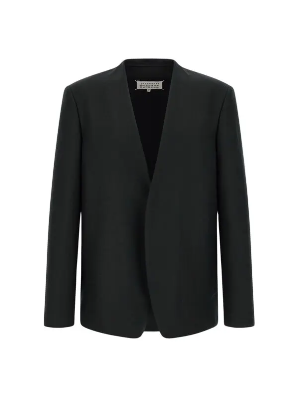 MAISON MARGIELA Collarless Tailored Jacket - Black