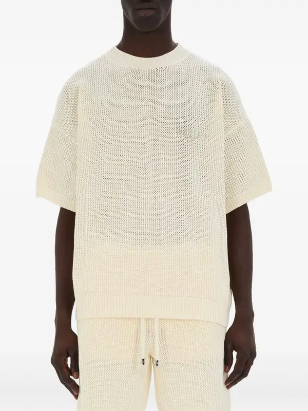 Amiri Crochet Mini Mesh T-shirt For - Black