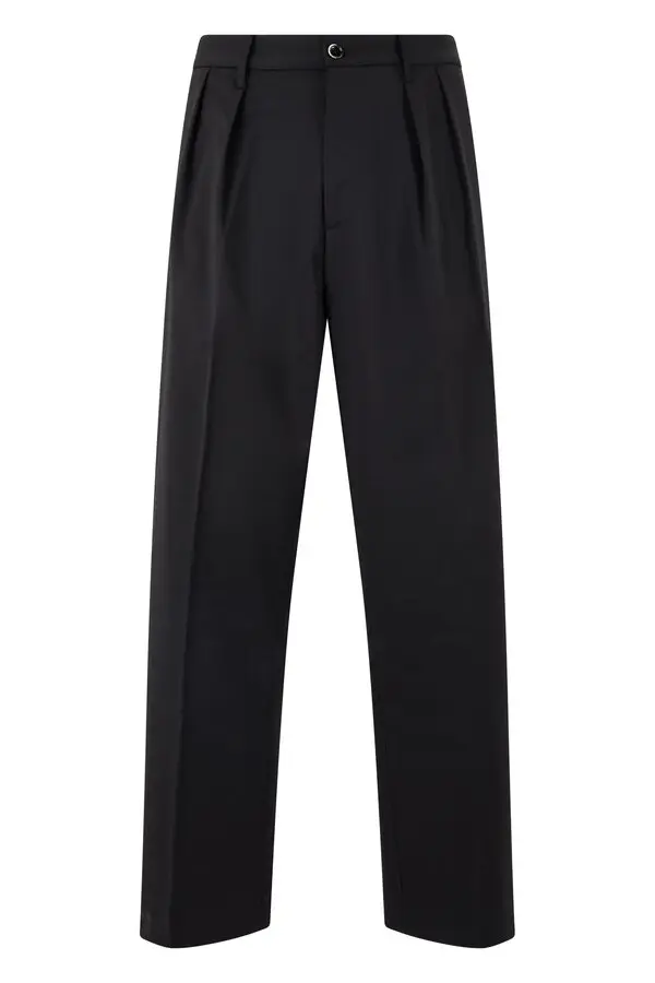 NINE:INTHE:MORNING Pleated Trousers With Comfortable Elastic Waist - Black