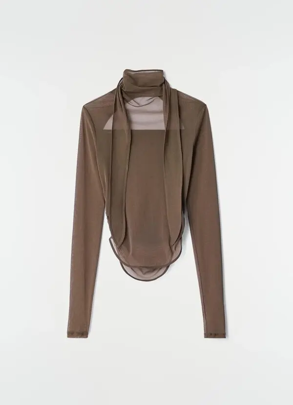 LEMAIRE Ballerina Foulard-style Mini Top - Cacao