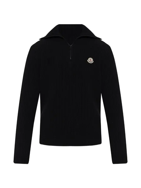 Moncler Half-zip Mock Neck Knit Sweater