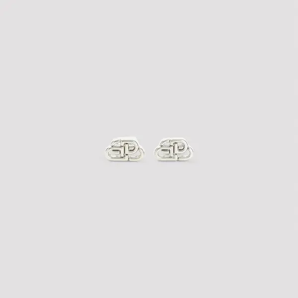 Balenciaga Mini Bb Stud Earrings - Metallic