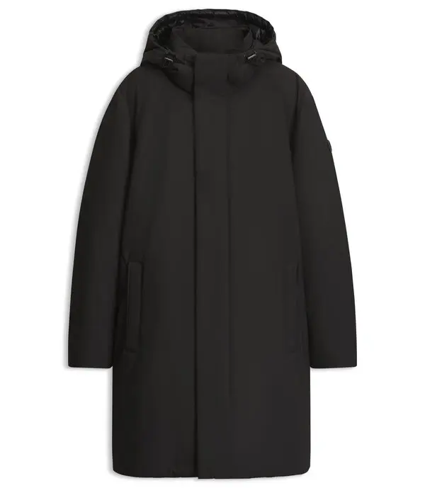 BOSS Hooded Down Jacket In Water-repellent Fabric - Black