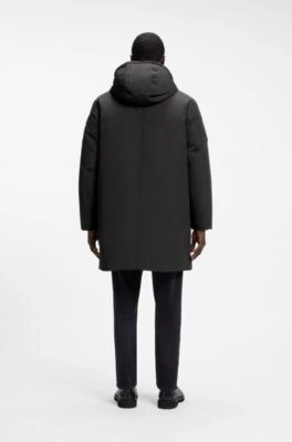 BOSS Hooded Down Jacket In Water-repellent Fabric