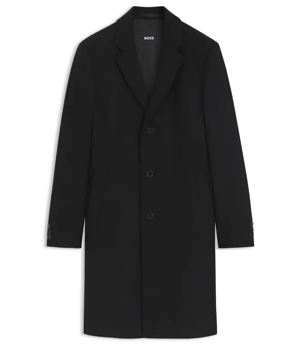BOSS Slim-fit Coat In A Wool Blend - Black