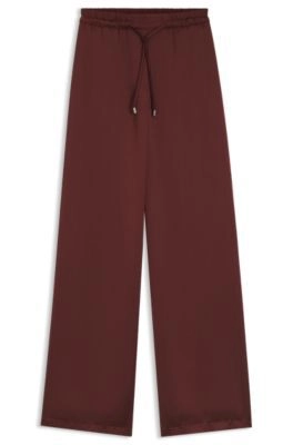 Hugo Relaxed-fit Pants In Satin With Drawstring Waist